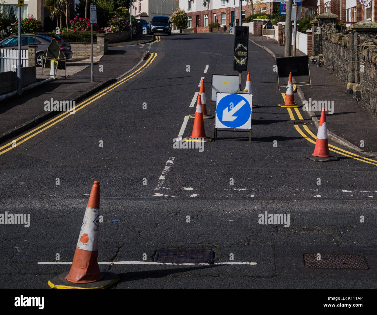 Roadworks sign uk motorway hi-res stock photography and images - Alamy