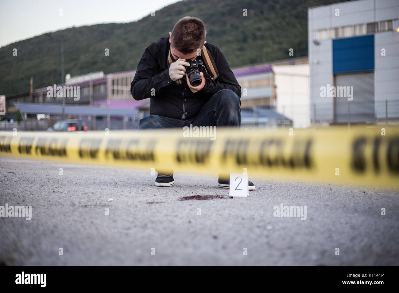 Blood splatter forensic hi-res stock photography and images - Alamy