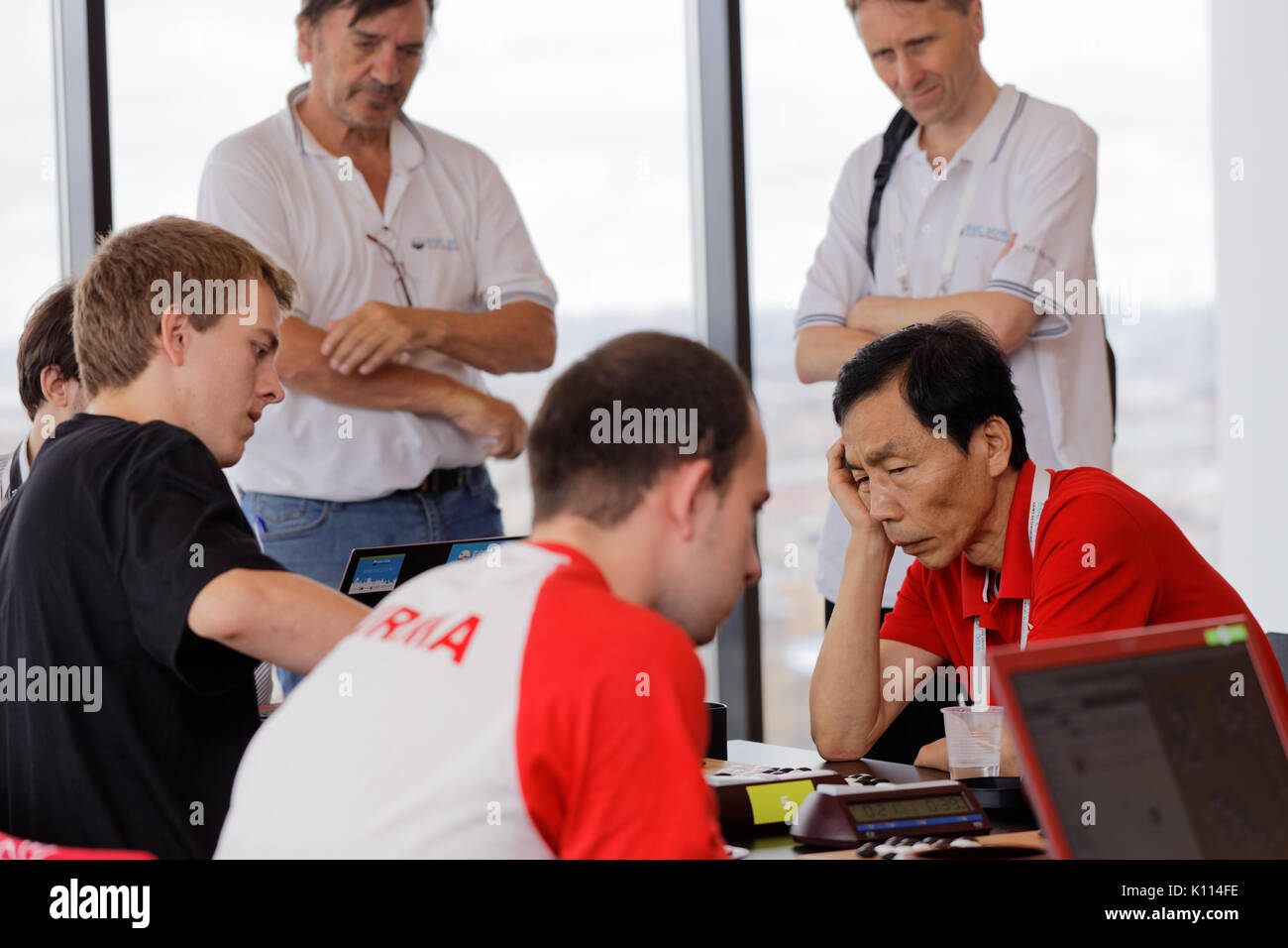 St. Petersburg, Russia - August 6, 2016: Participants of European Go ...