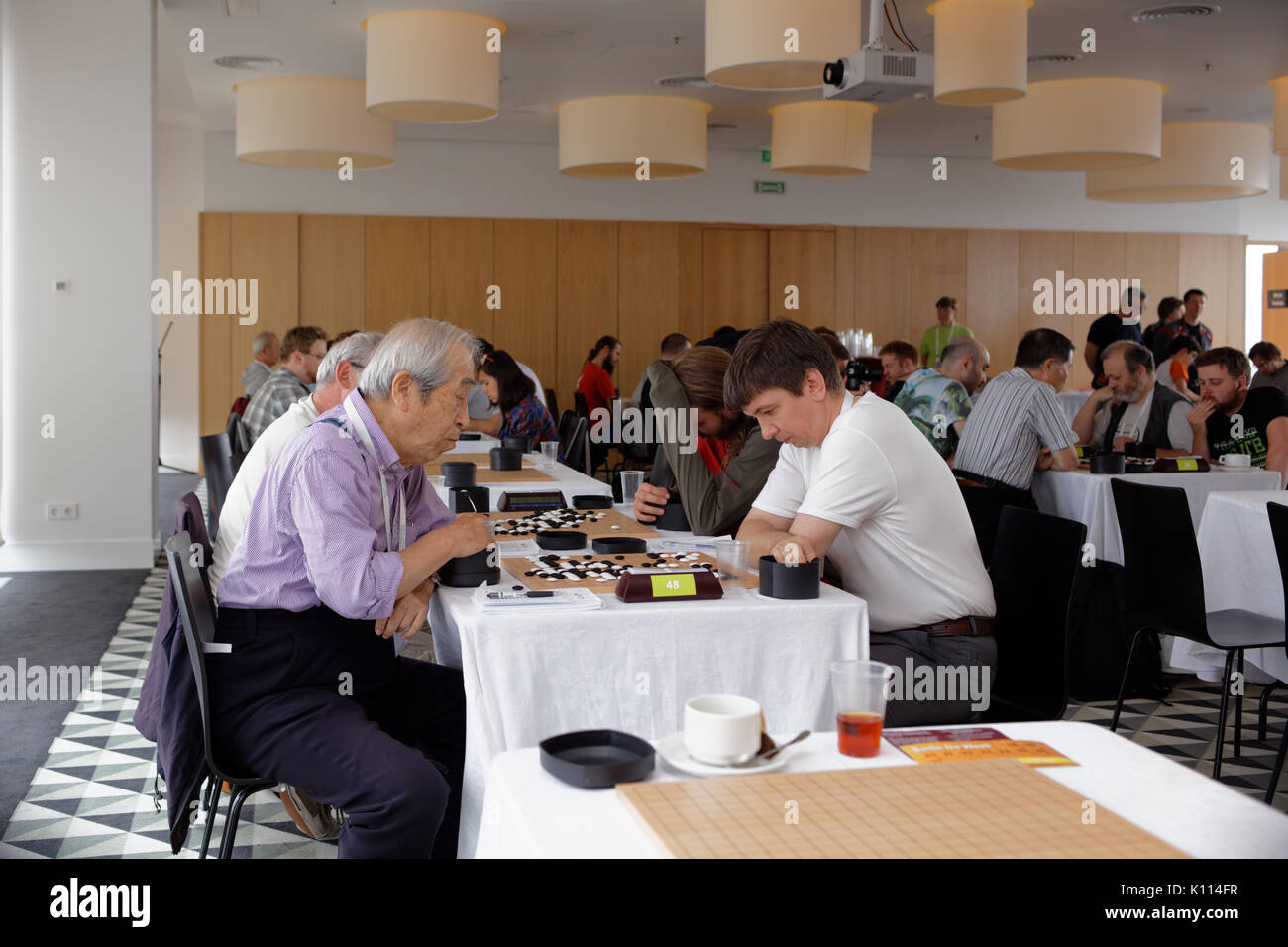 St. Petersburg, Russia - August 6, 2016: Participants of European Go ...