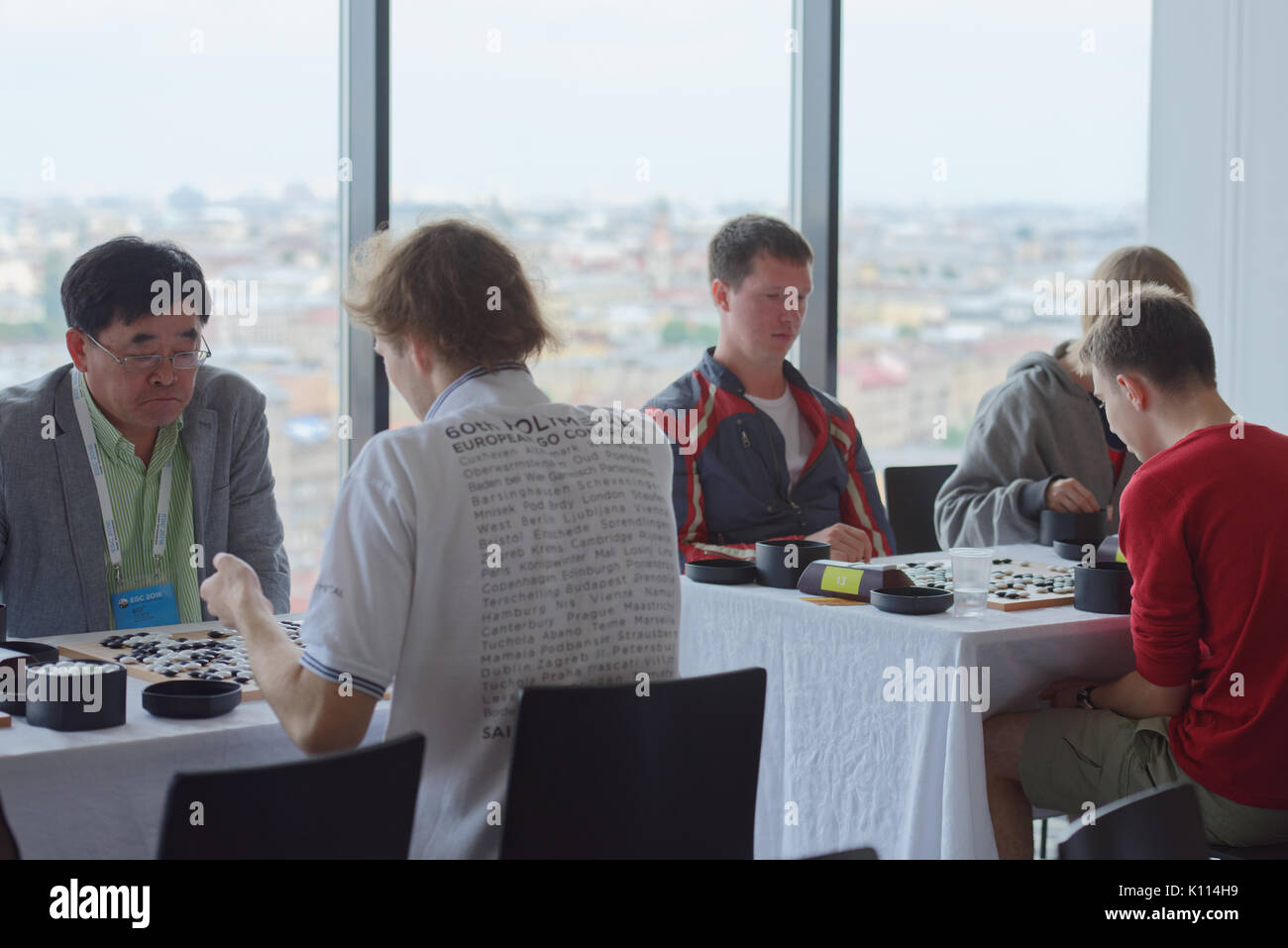 St. Petersburg, Russia - August 5, 2016: Participants of European Go ...