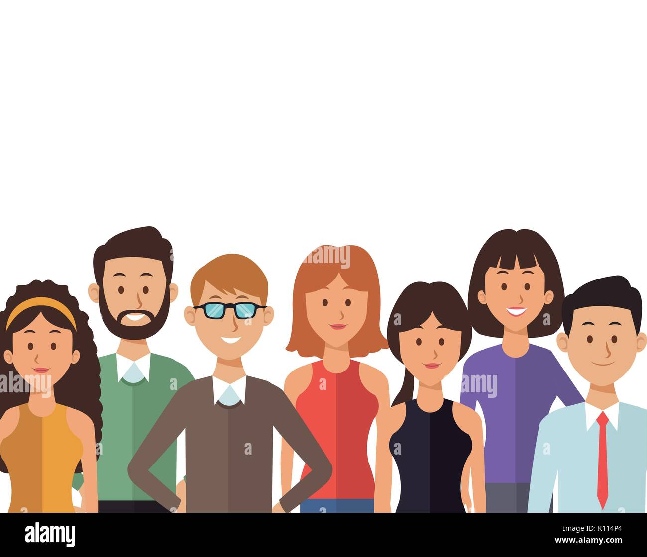 white background with half body group people of the world Stock Vector ...