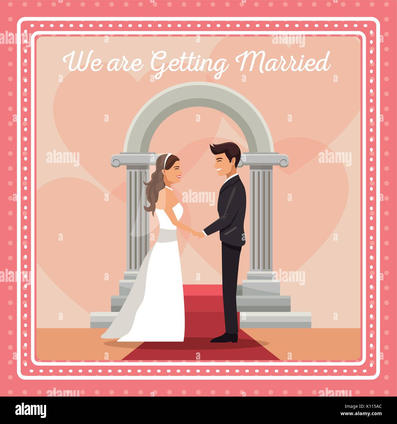 Cartoon couple getting married Stock Vector Images - Alamy