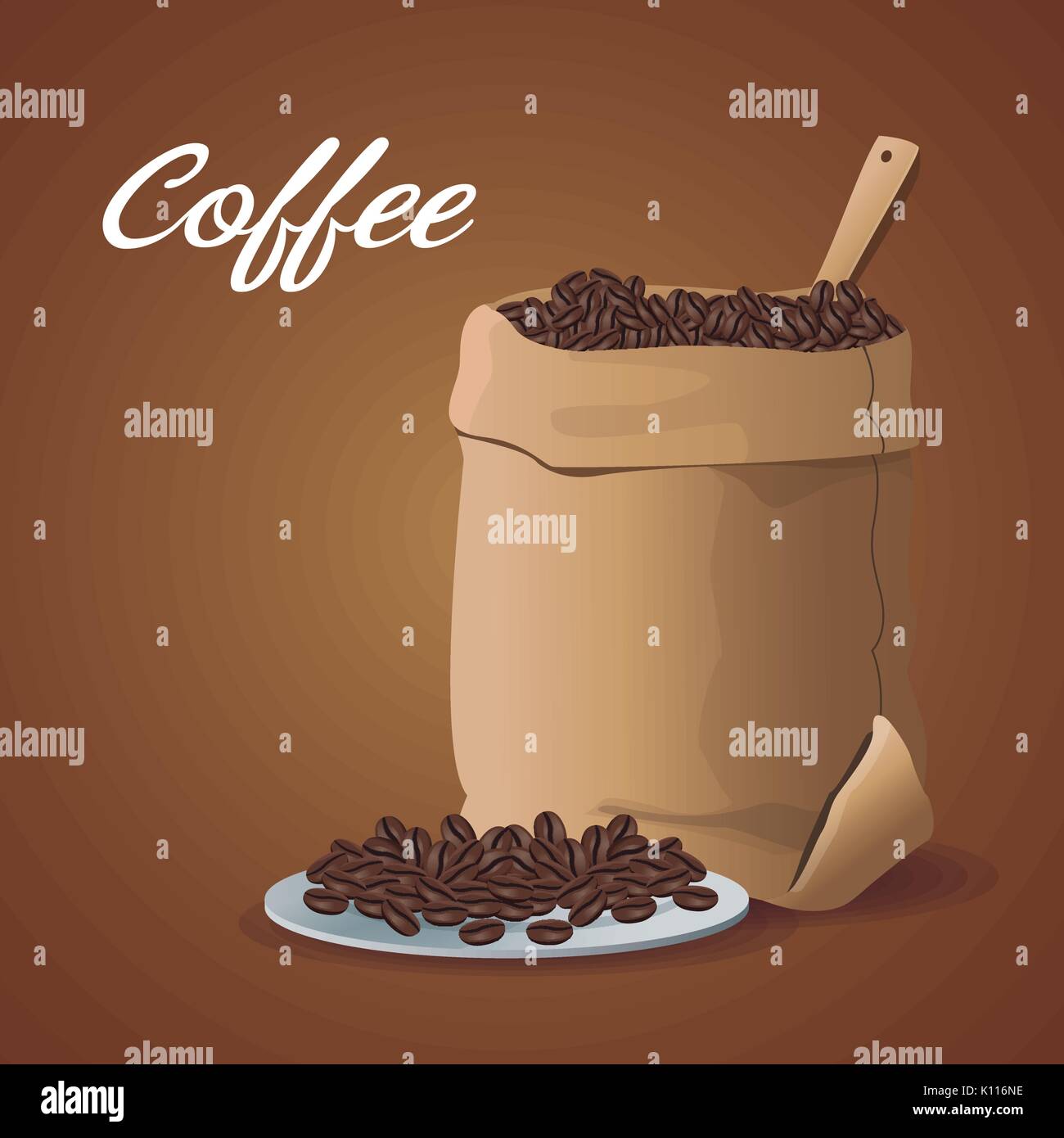 color poster sack with coffee beans Stock Vector Image & Art - Alamy