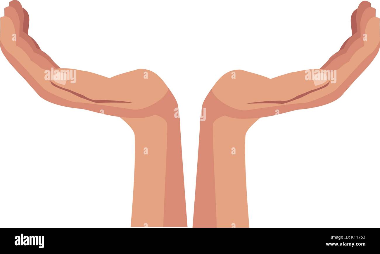 two hands support help gesture symbol Stock Vector Image & Art - Alamy