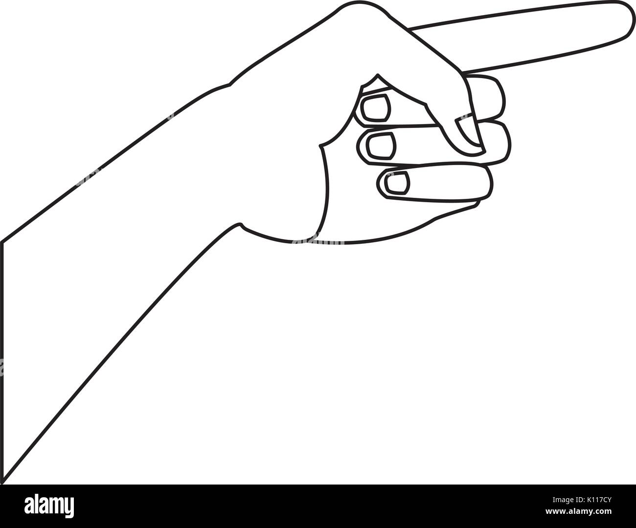human hand gesture of pointing somewhere Stock Vector Image & Art - Alamy