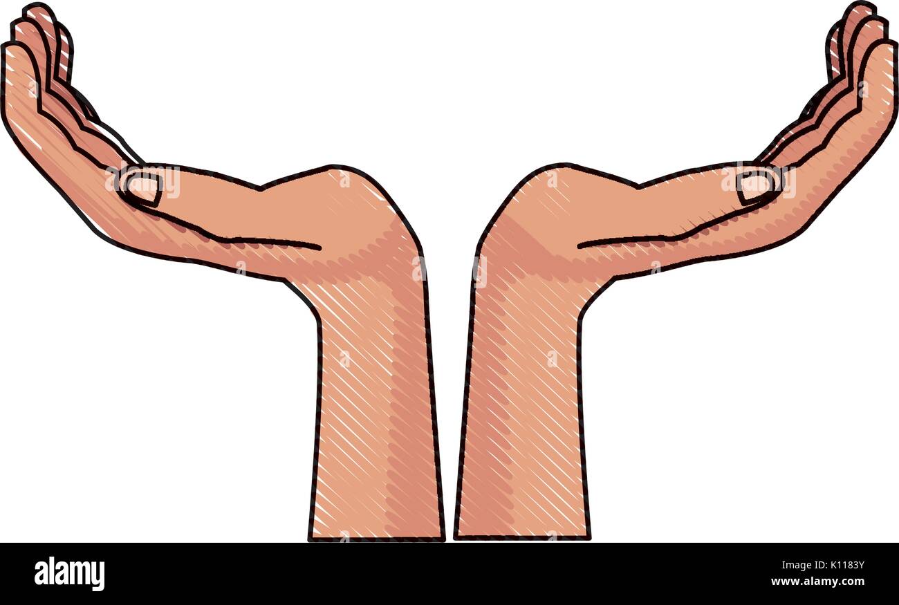 two hands support help gesture symbol Stock Vector Image & Art - Alamy