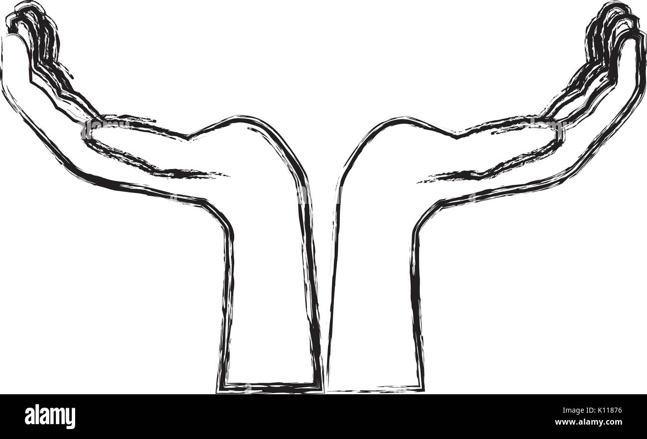 two hands support help gesture symbol Stock Vector Image & Art - Alamy