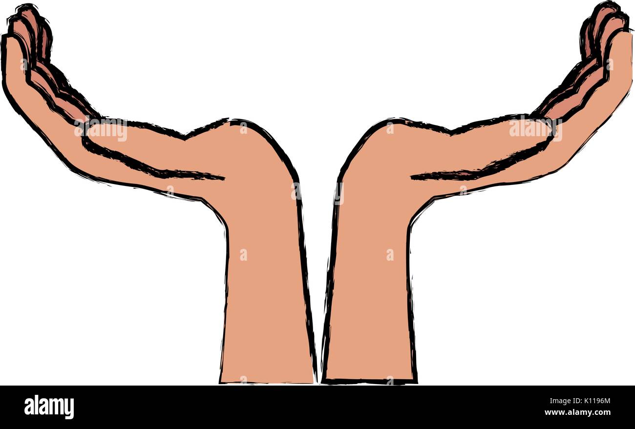 two hands support help gesture symbol Stock Vector Image & Art - Alamy