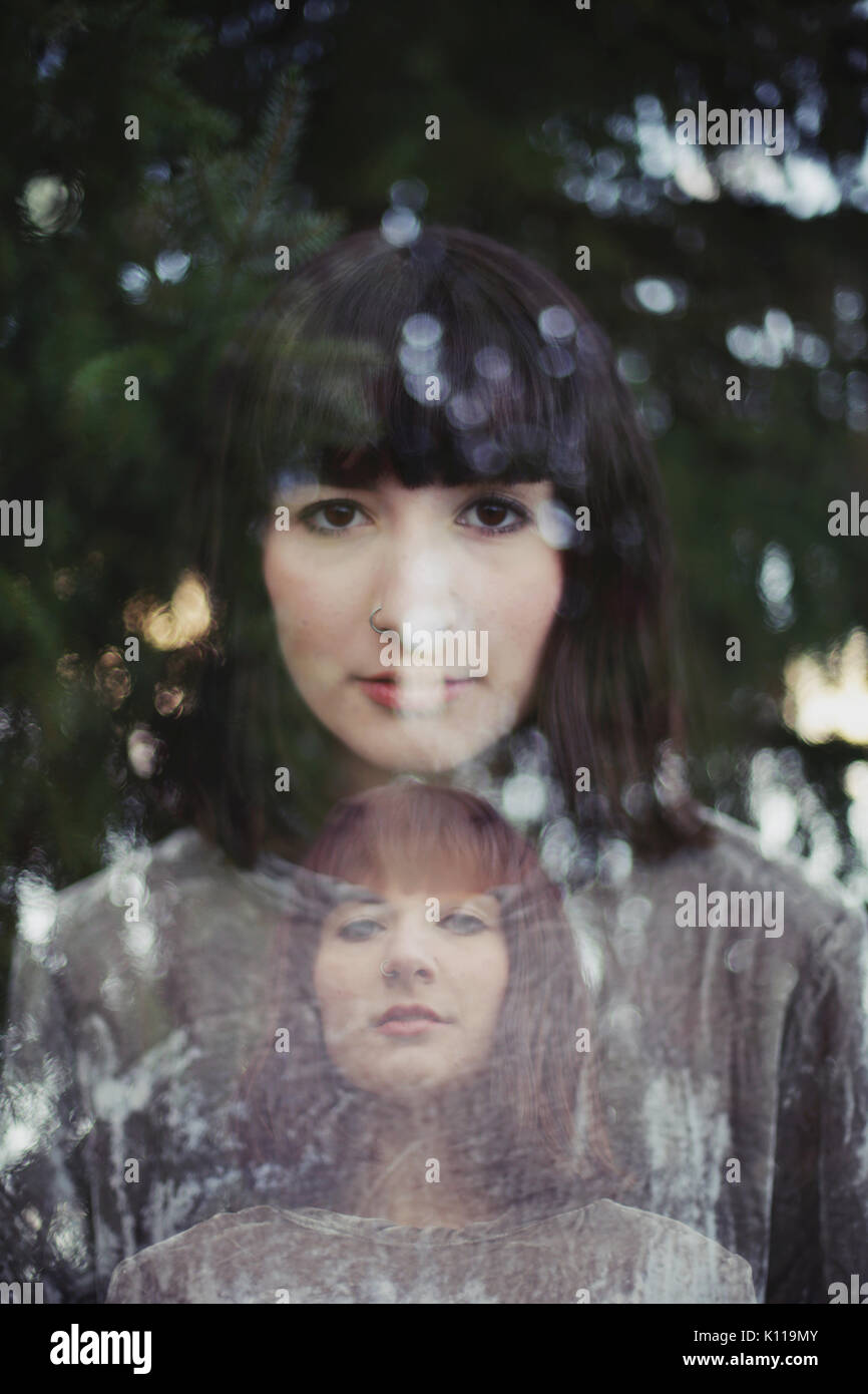 Teen portrait double exposure hi-res stock photography and images - Alamy