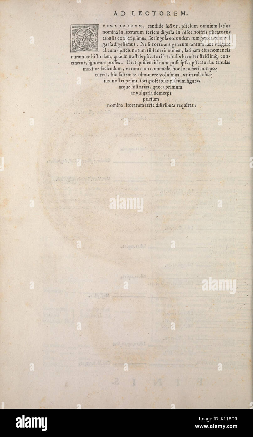 Aquatilium animalium historiae, liber primus BHL44715734 Stock Photo ...