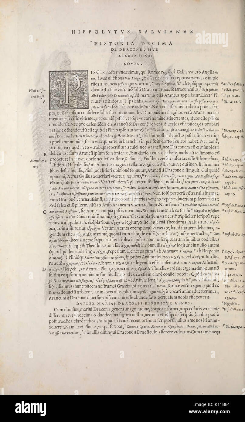 Aquatilium animalium historiae, liber primus BHL44715764 Stock Photo ...