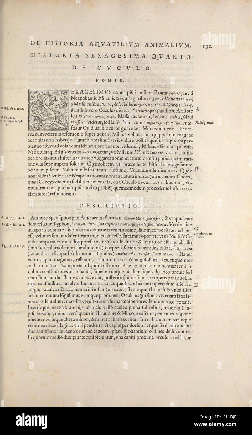 Aquatilium animalium historiae, liber primus (Page 191) BHL44716003 ...