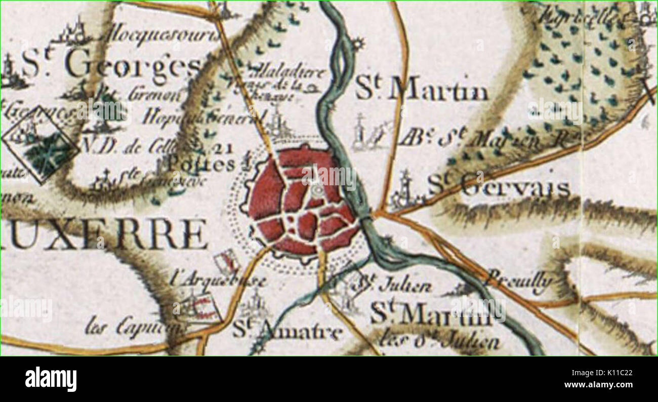 Map of auxerre hi-res stock photography and images - Alamy