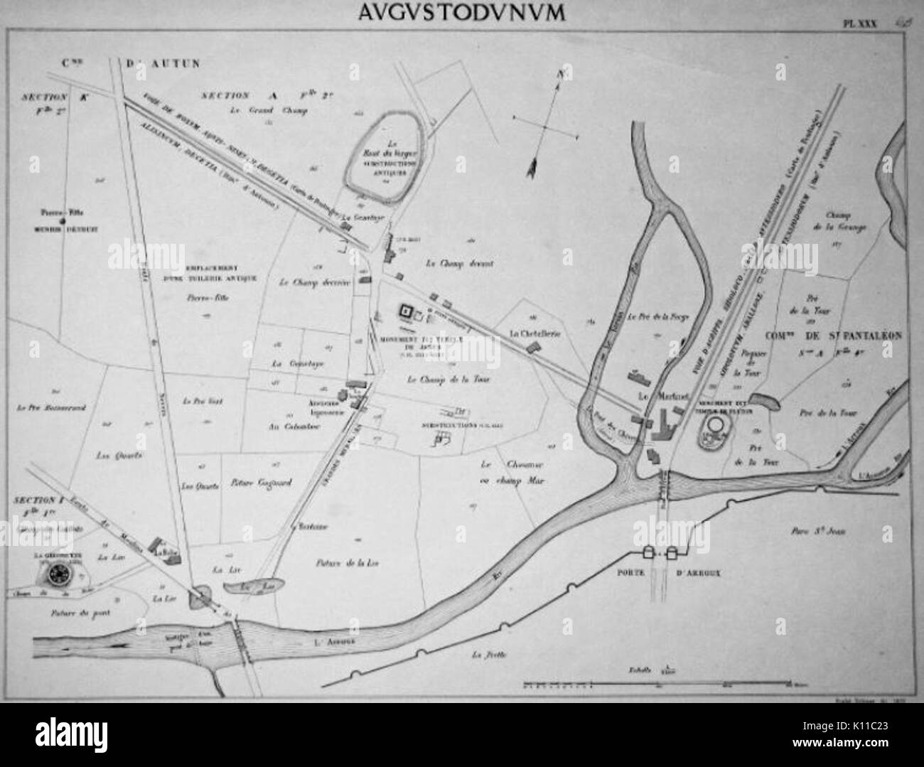 Map of autun Black and White Stock Photos & Images - Alamy