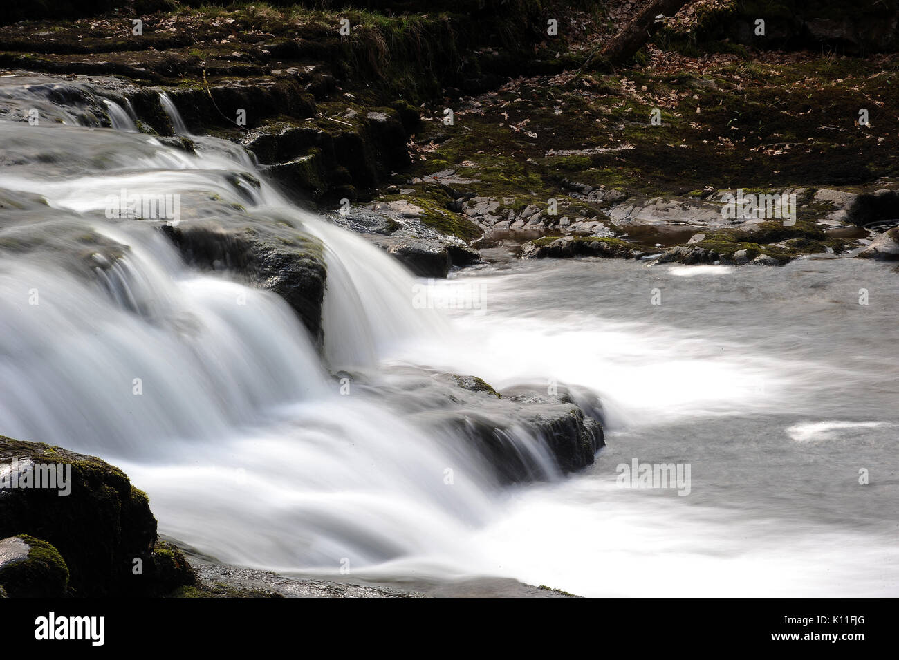 Small waterfall on the River Neath / Afon Nedd, just downstream of The ...