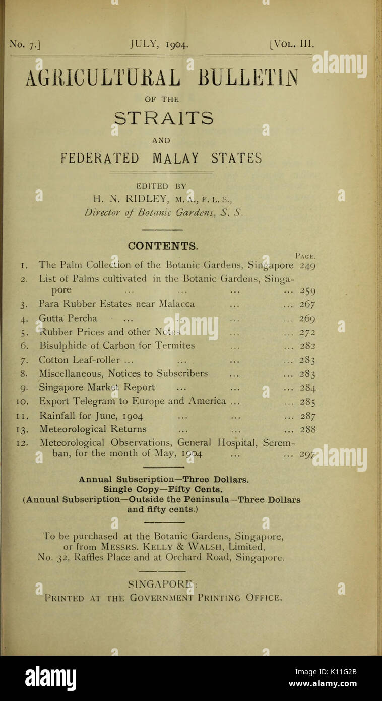 Agricultural bulletin of the Straits and Federated Malay States. New ...