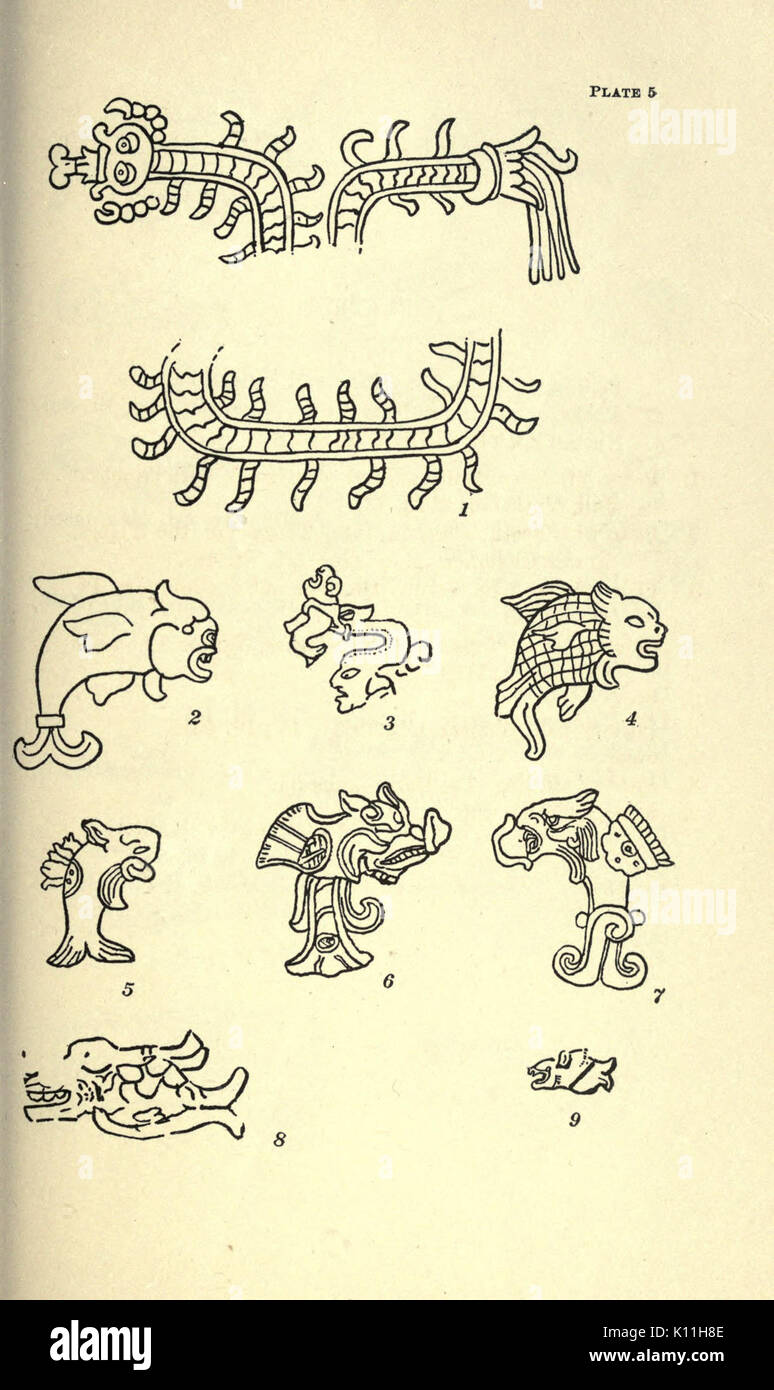 Animal figures in the Maya codices (Plate 5) BHL41003928 Stock Photo ...