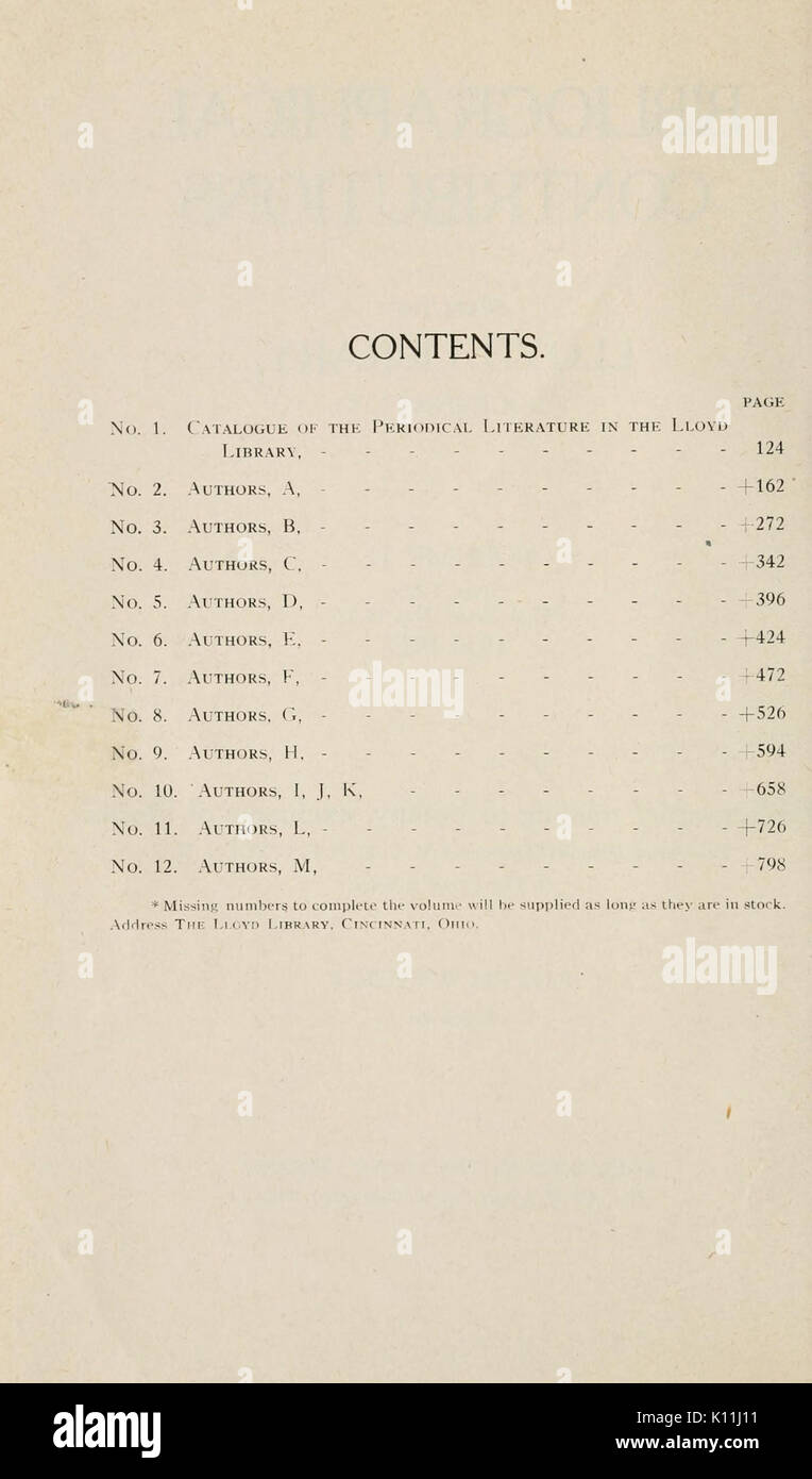 Bibliographical contributions from the Lloyd library, Cincinnati, Ohio ...