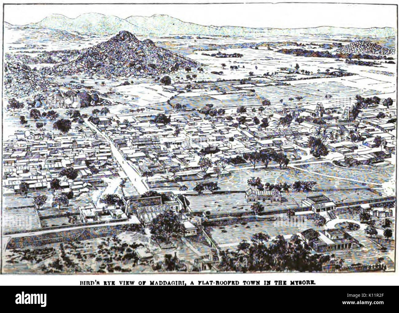 Bird's Eye View of Maddagiri, A Flat Roofed Town in Mysore (p.121) Copy ...