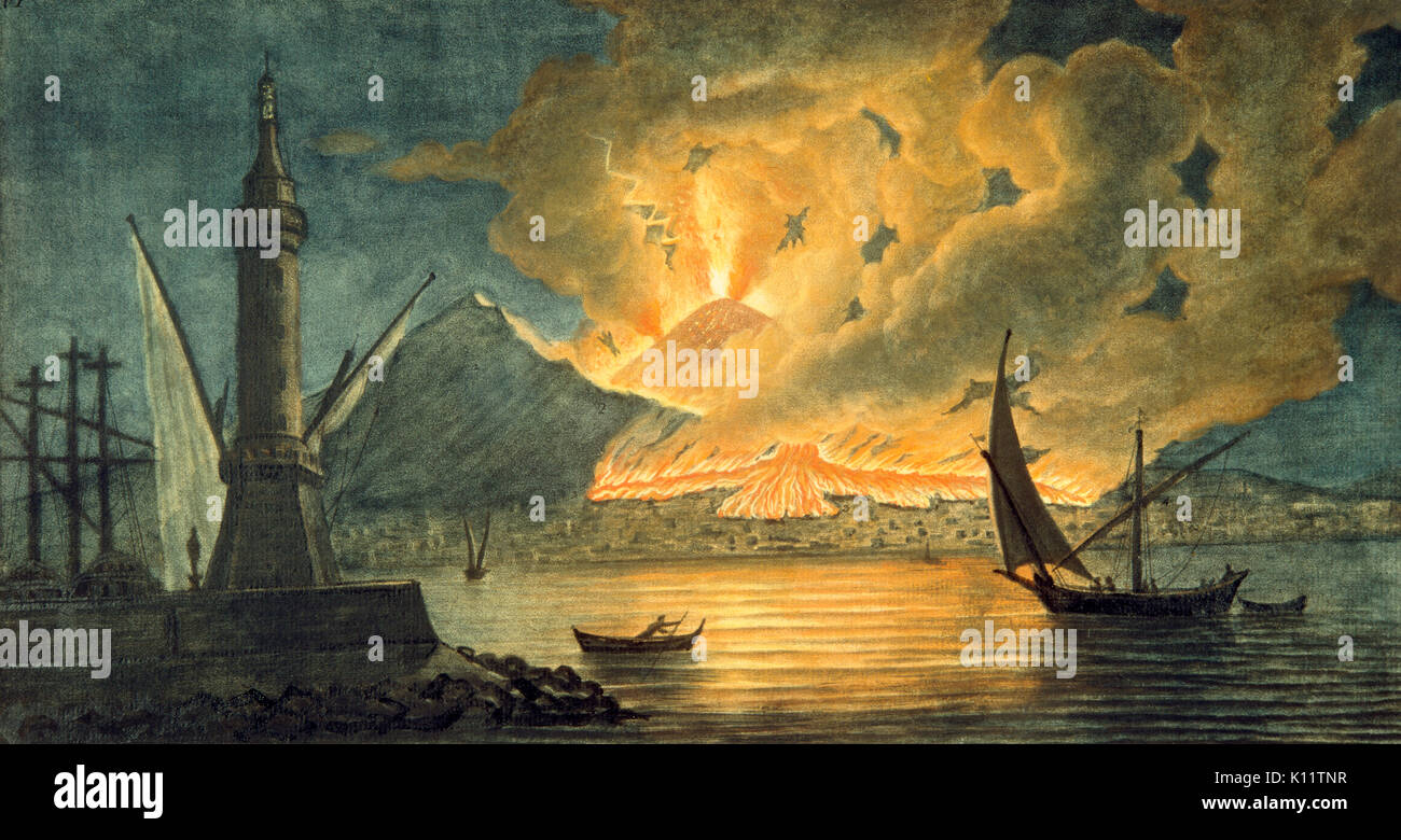 Sir William Hamilton - Eruption of Vesuvius - 1767 Stock Photo - Alamy