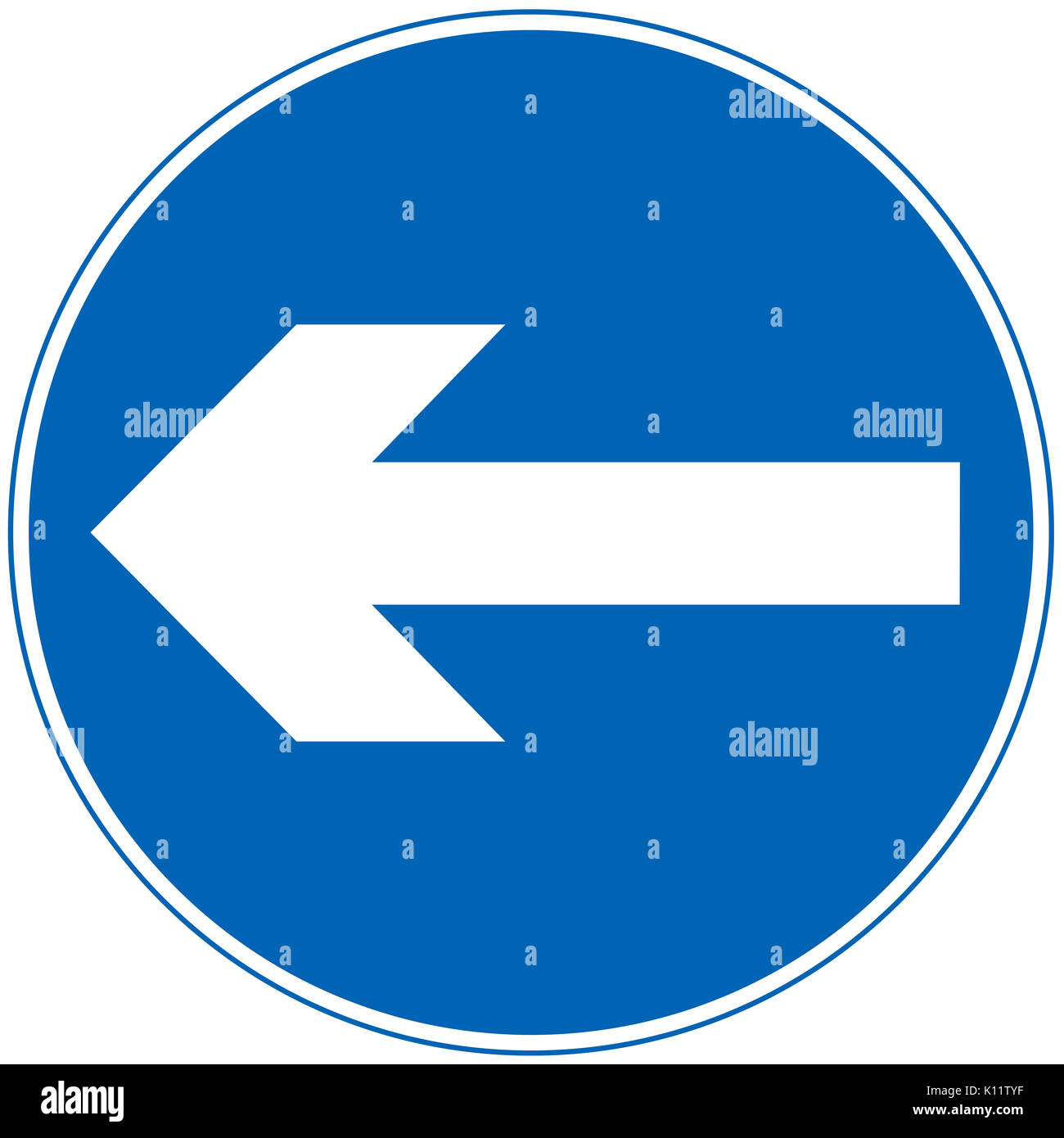 Turn left road sign hi-res stock photography and images - Alamy