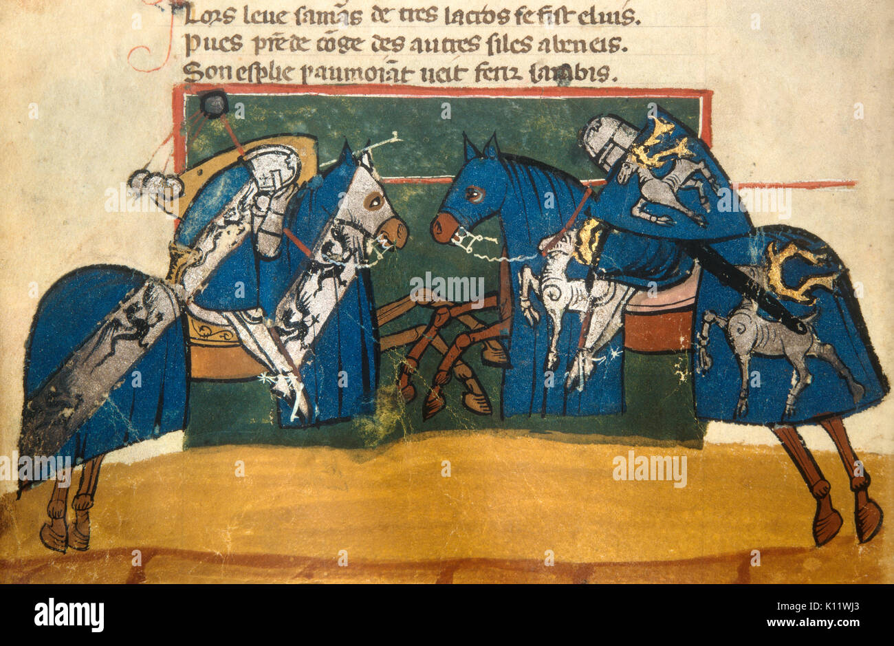 Knights tournament horse manuscript hi-res stock photography and images ...