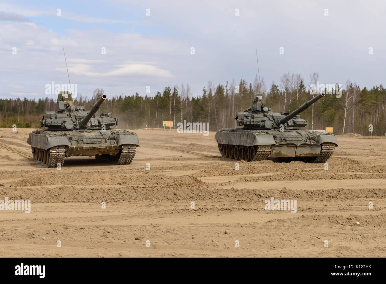 Russian T-72 tank at the military training ground Stock Photo - Alamy