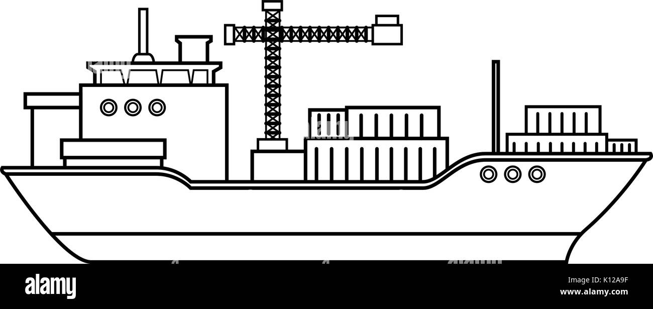 cargo ship icon over white background vector illustration Stock Vector ...