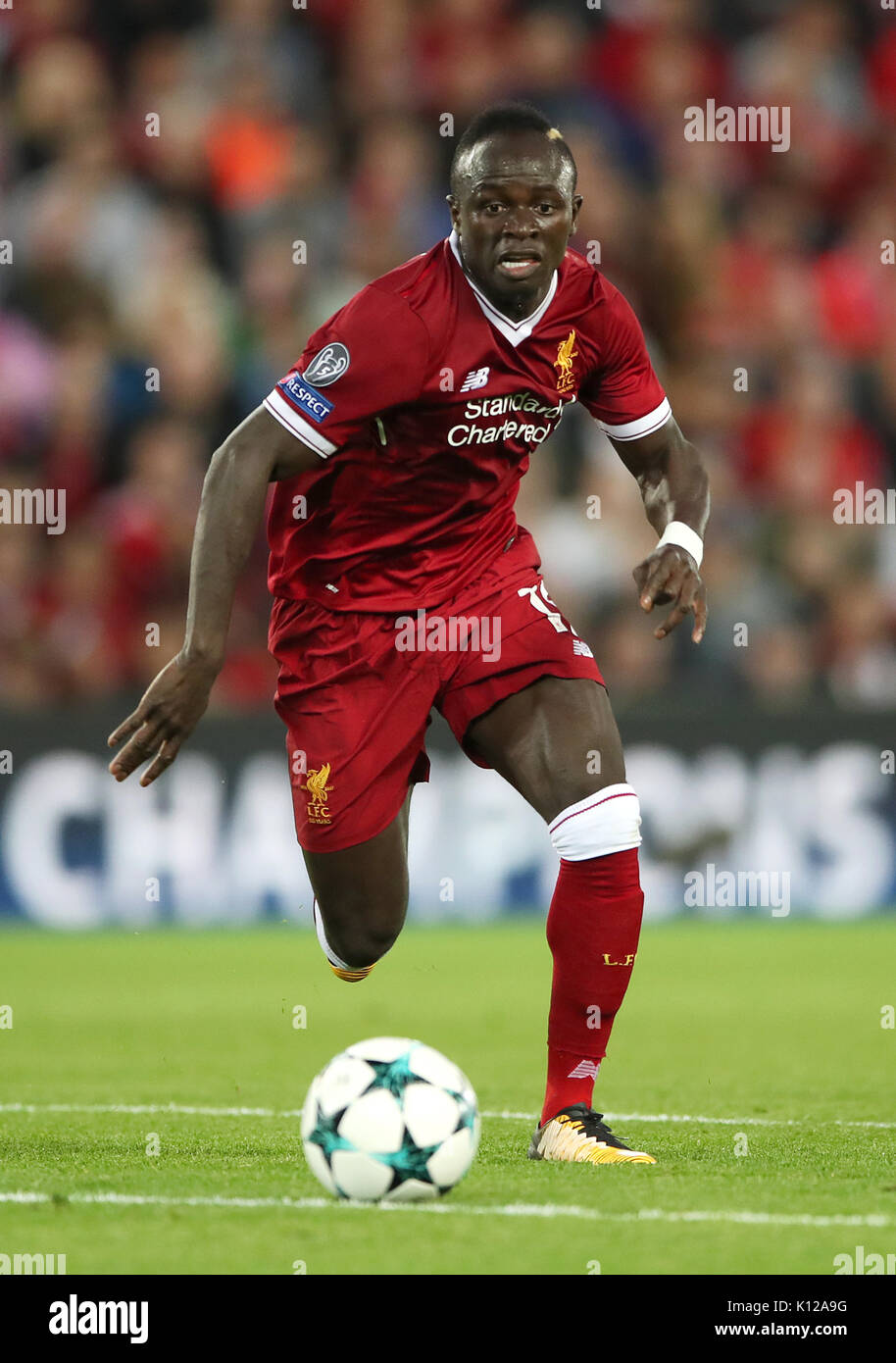 Liverpool's Sadio Mane during the UEFA Champions League Play-Off ...