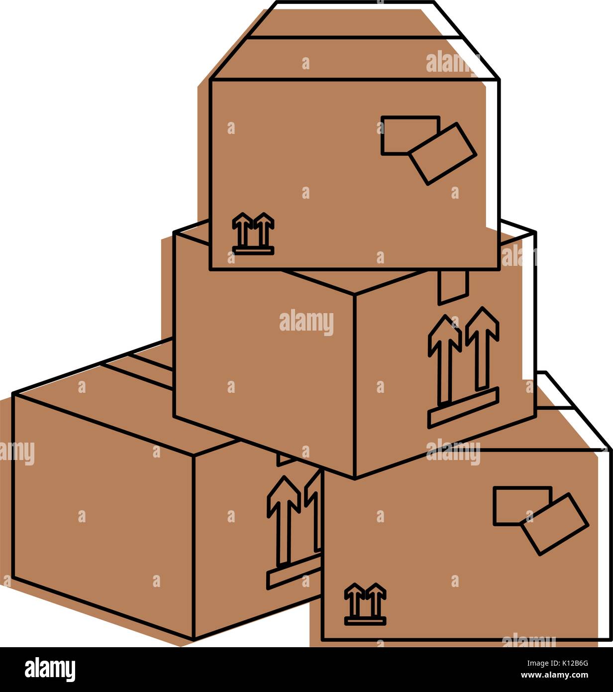 Delivery boxes piled up icon vector illustration graphic Stock Vector ...