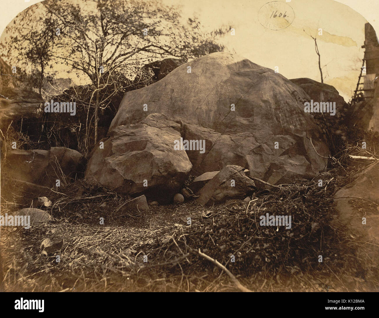 Ashoka Inscription on rock at the foot of Girnar Hill, near Junagadh ...