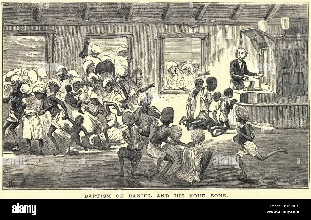 Baptism of Daniel and his Four Sons (Hodson, 1877, p.63) Copy Stock ...