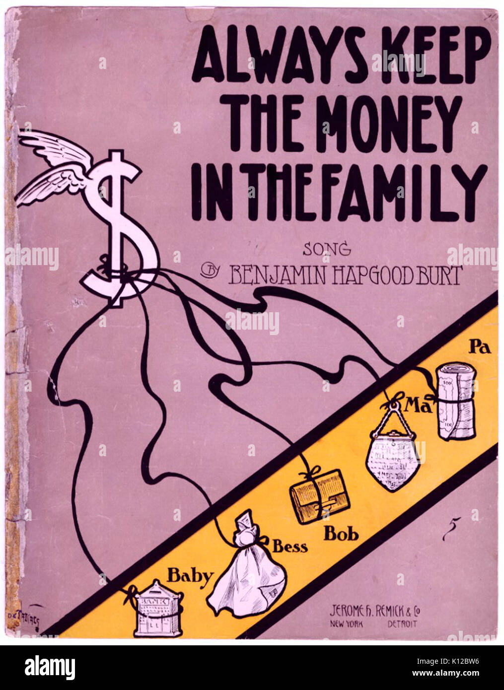 Always keep the money in the family 1908 Stock Photo - Alamy