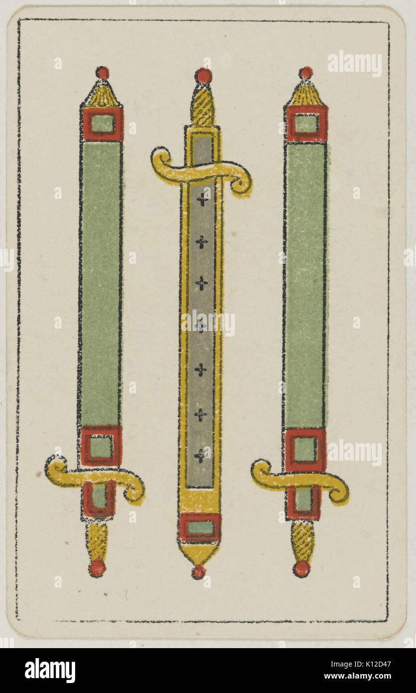 Three of swords card hi-res stock photography and images - Alamy
