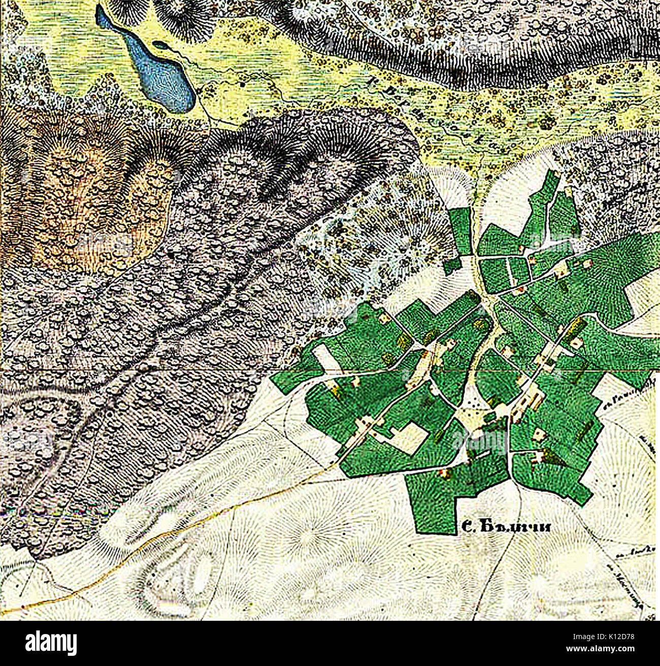 Bilychi map 1842 Stock Photo - Alamy