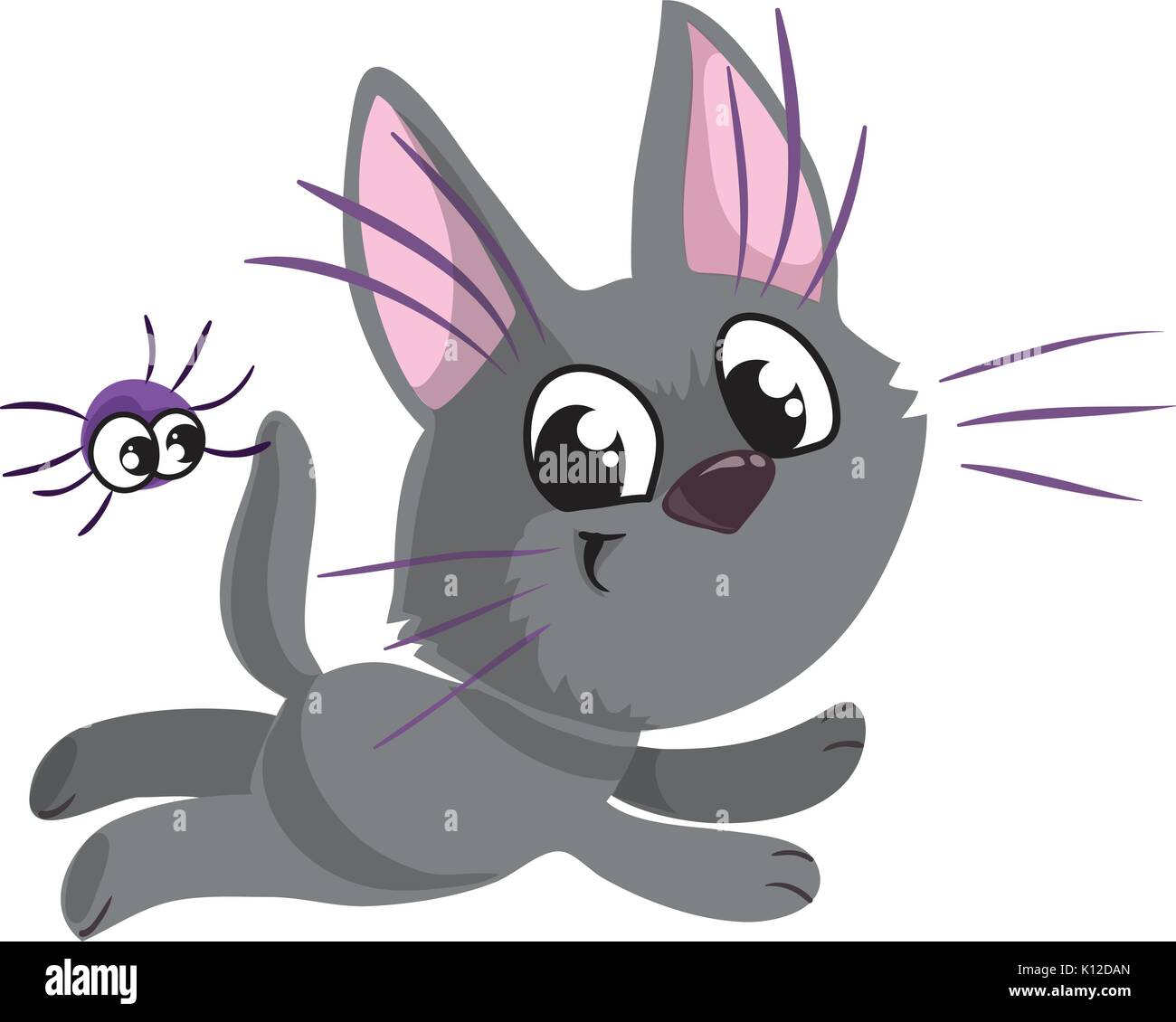 Kitten running Stock Vector Images - Alamy