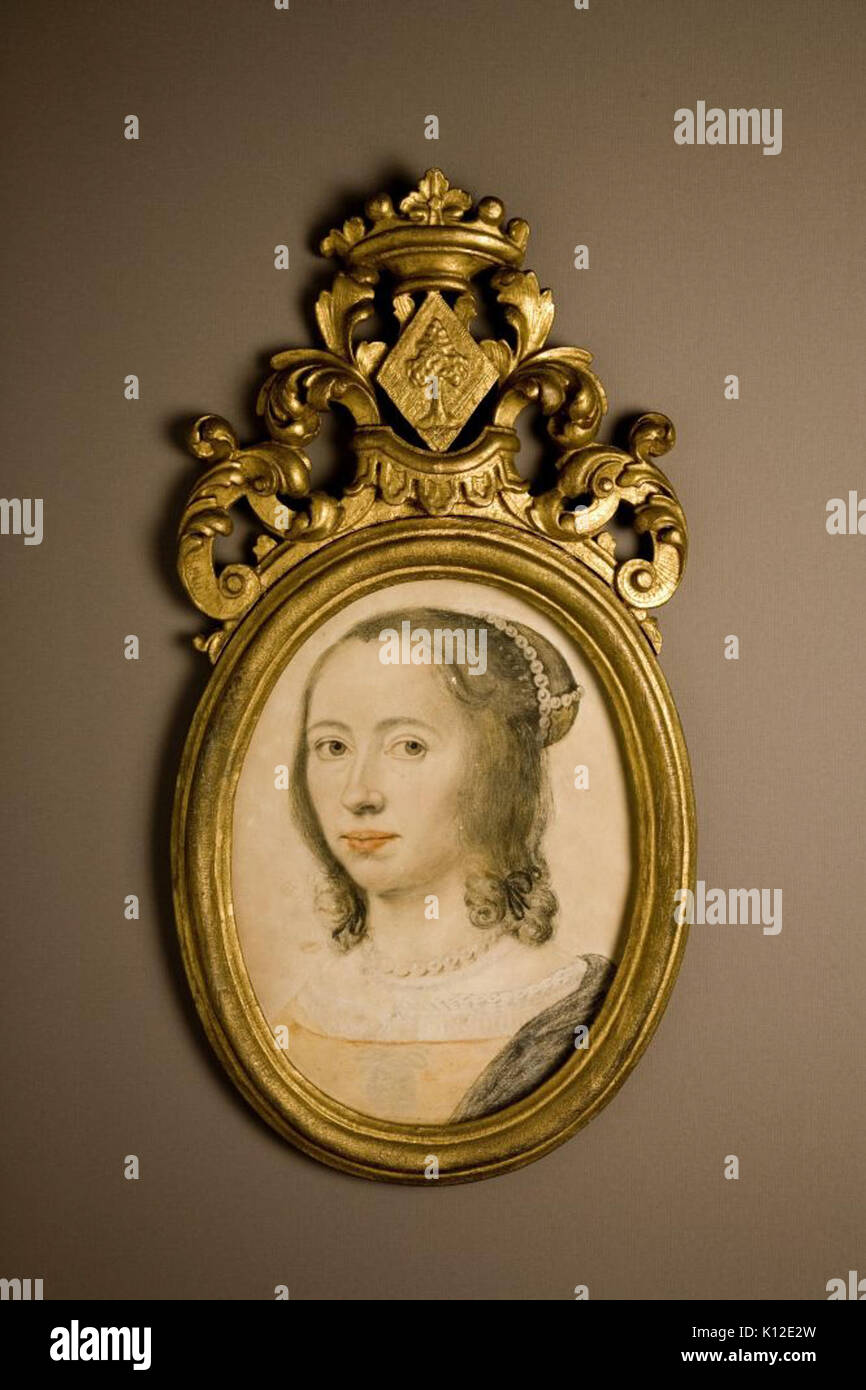 A pastel portrait of Anna Maria van Schurman, a 17th-century Dutch ...