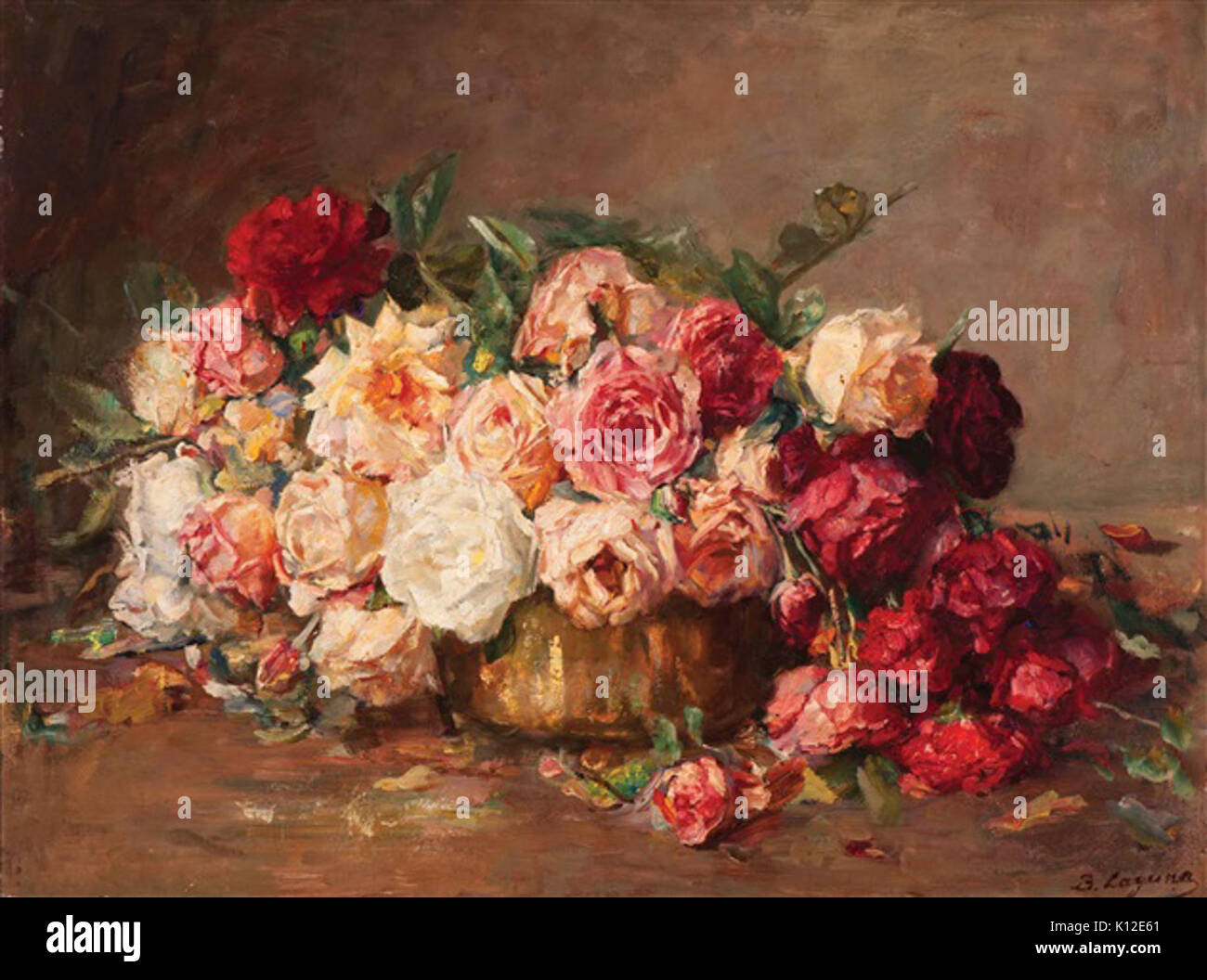 B baruch lopes de leao laguna still life with roses 2 Stock Photo - Alamy