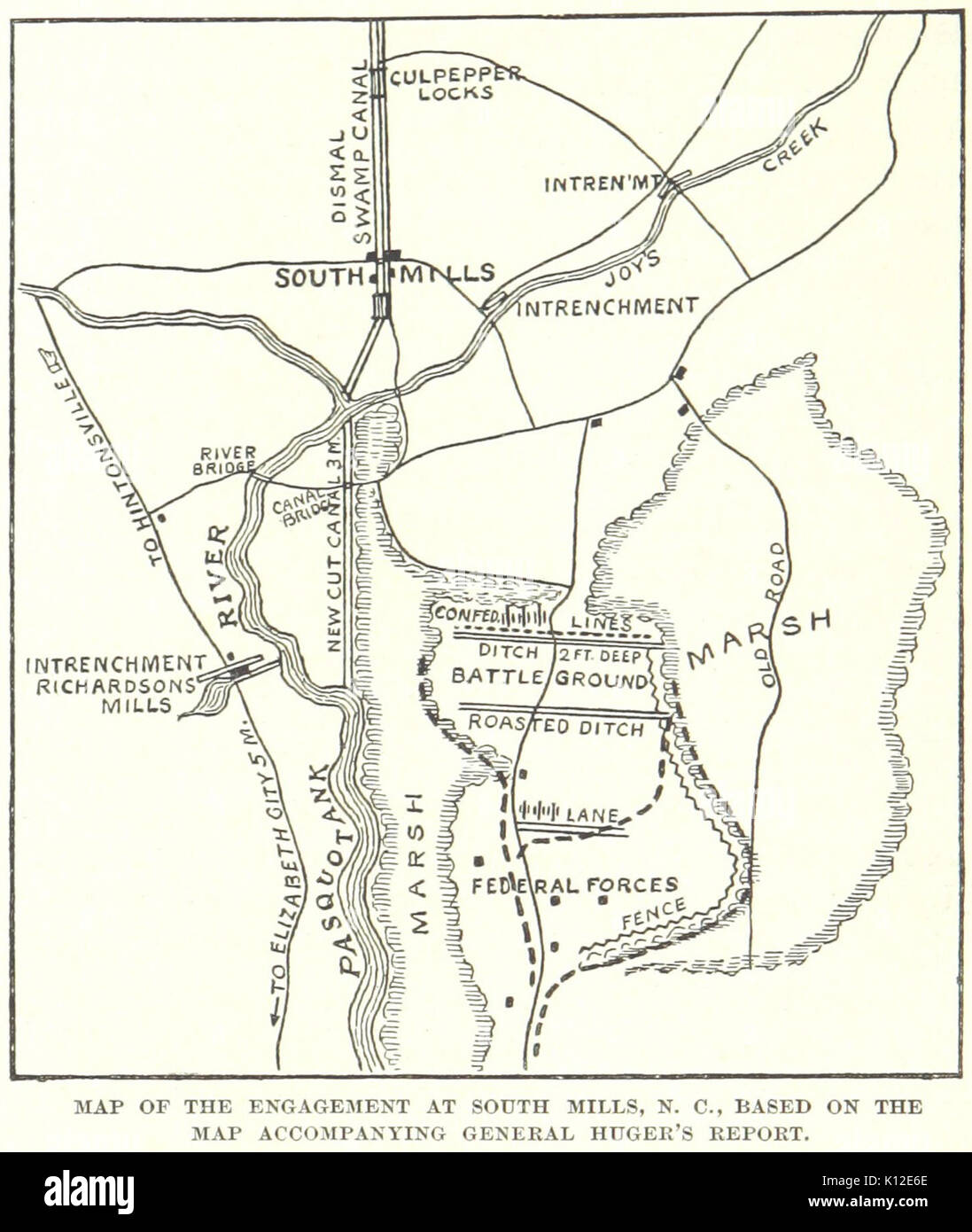 Battle of South Mills map Stock Photo - Alamy