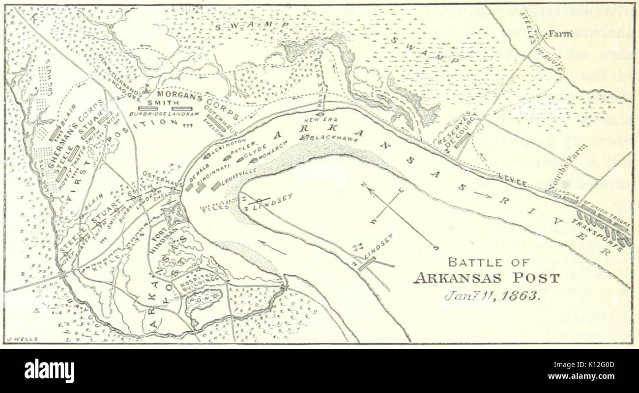 Battle of Arkansas Post map Stock Photo - Alamy