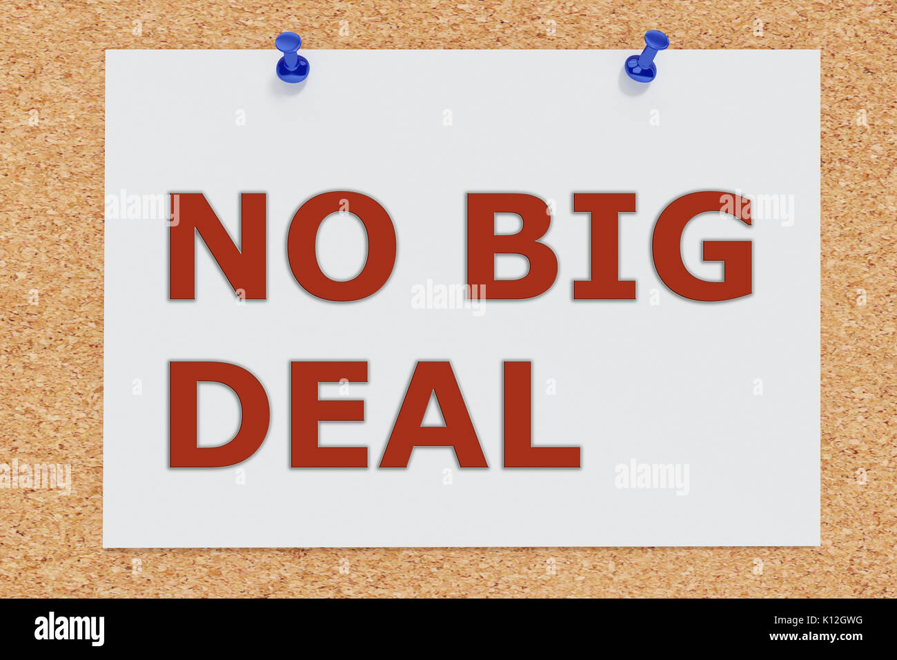 3D illustration of "NO BIG DEAL" on cork board Stock Photo - Alamy