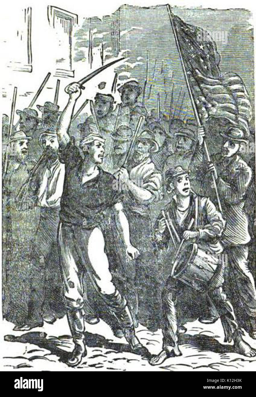 An armed mob marching to the scene of action in pittsburgh Stock Photo ...