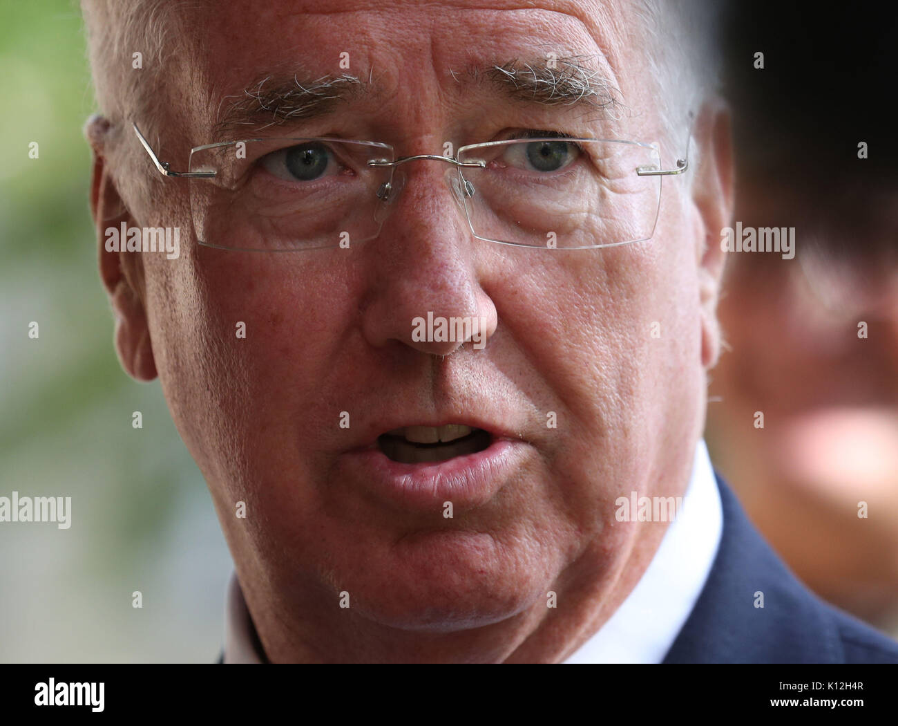Defence Secretary Michael Fallon during a visit to Glencorse barracks ...