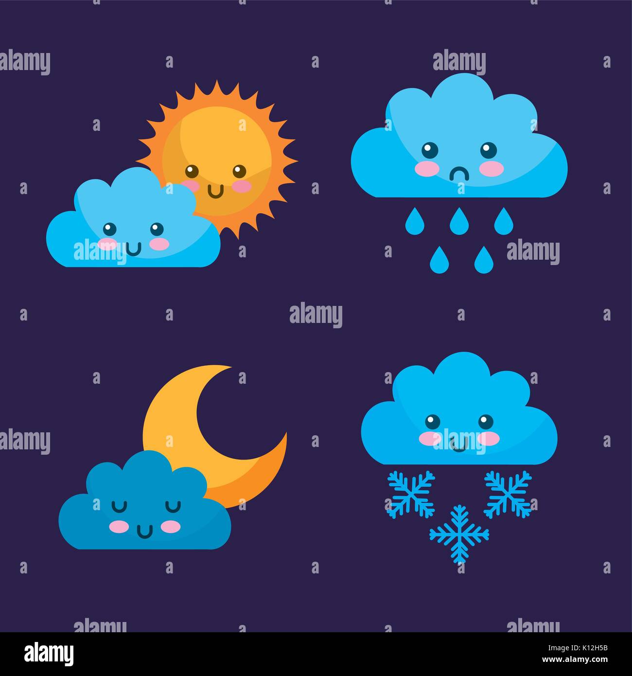 icon set Climate objects cartoon Stock Vector Image & Art - Alamy