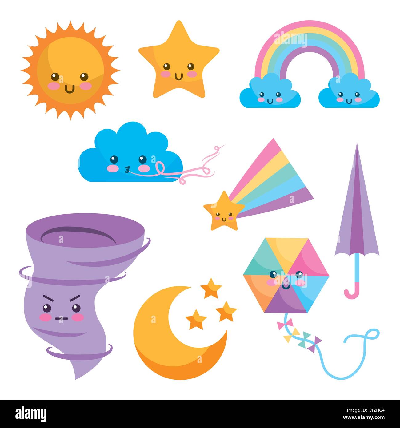 icon set Climate objects cartoon Stock Vector Image & Art - Alamy