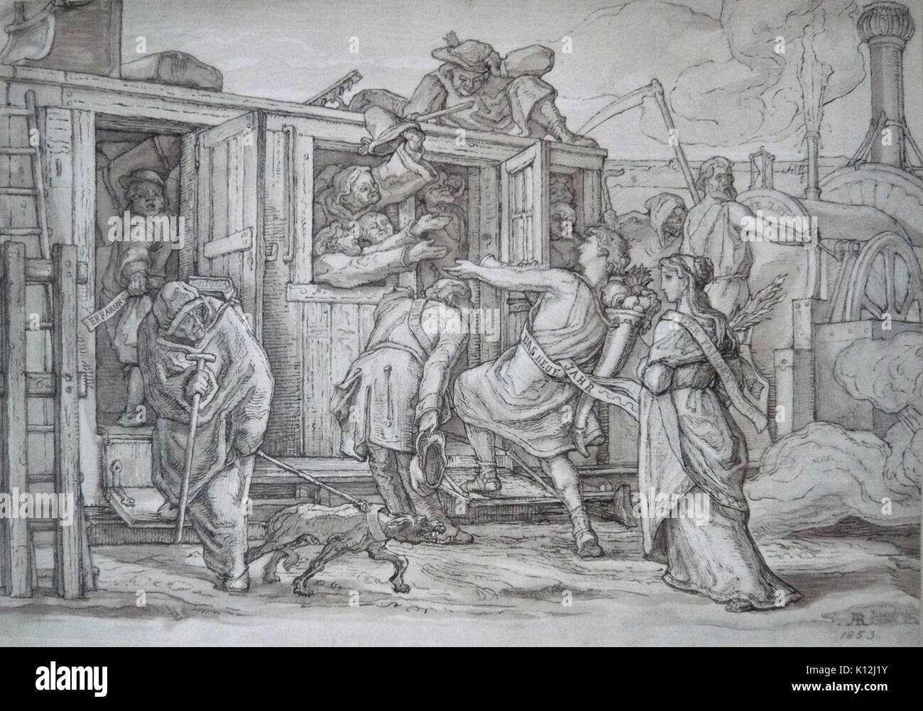 Alfred Rethel, Das Neue Jahr 1853 Stock Photo - Alamy