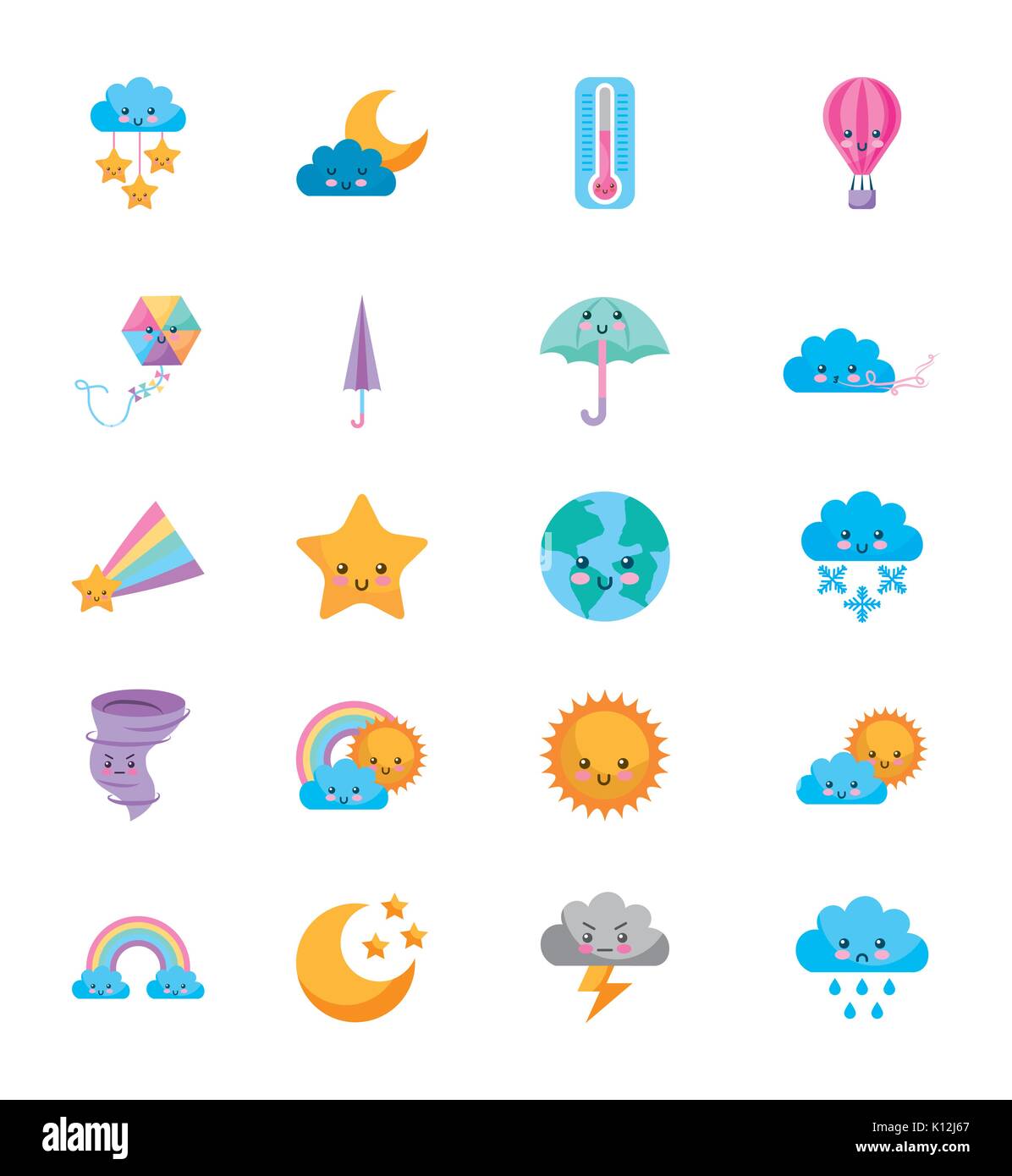 icon set Climate objects cartoon Stock Vector Image & Art - Alamy