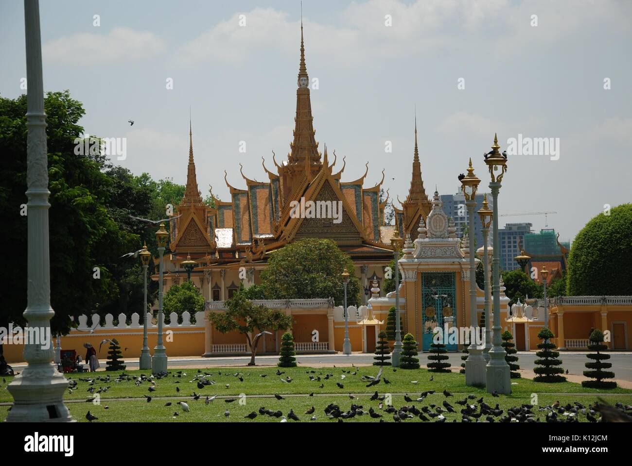 View of phnom penh, capital of cambodia, streets, palace and suburbia ...