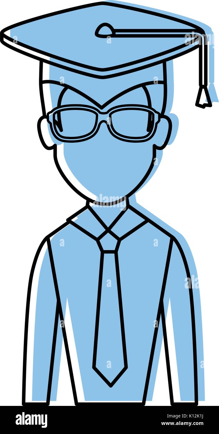 man with graduation cap icon over white background vector illustration ...